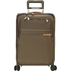 Briggs & Riley Baseline 22 inch Softside Carry On Luggage with Spinner Wheels 22 x 14 x 9. Expandable Suitcase with Compression Packing System, Black