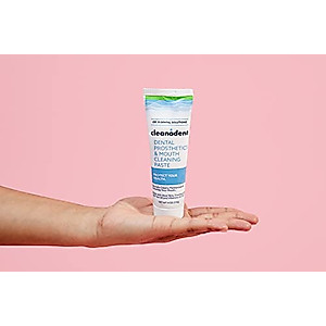 Dr. B Dental Solutions Cleanadent Denture and Gum Toothpaste, Removes Odors Stains Adhesives, Mouth Cleaning Paste, 4 oz