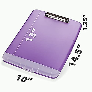 Officemate Slim Clipboard Storage Box, Purple (83305) (1 Clipboard)