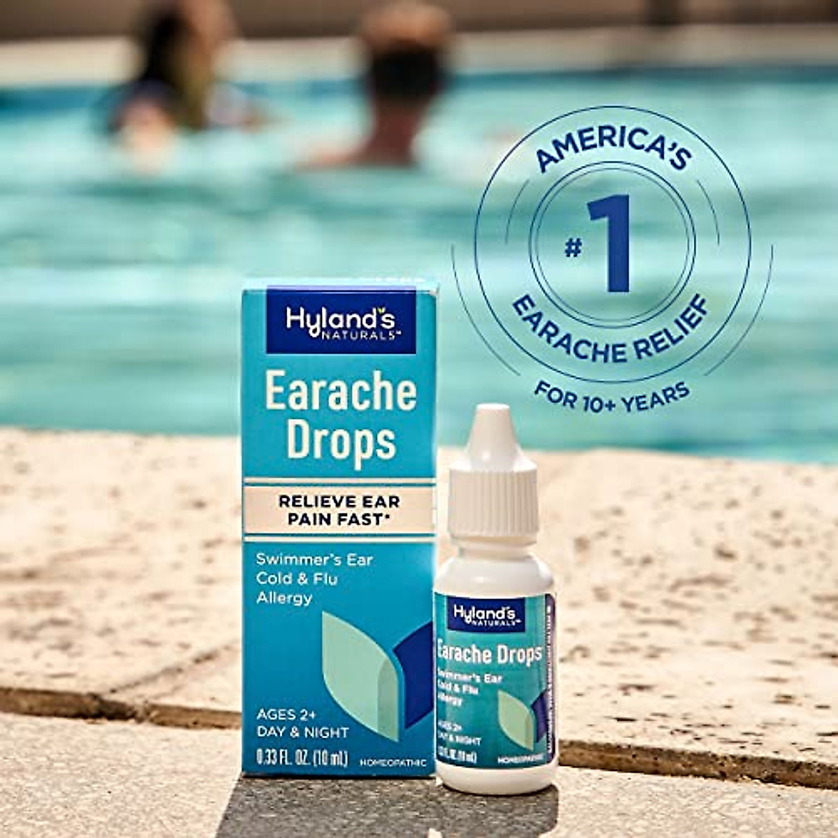 Ear Drops for Swimmers Ear, Hyland's Earache Drops for clogged ears, fast, natural, (2 pack)