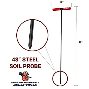 Bully Tools 99203 Soil Probe Steel Tstyle Handle, 48_inch