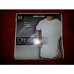 Kirkland Signature Men's 6-Pack Crew Neck T-Shirts 100% Cotton Tagless, Size L