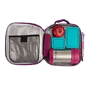 Bentology Insulated Lunch Box w Snack Pocket and Water Bottle Holder - Boys Girls and Kid's Lunchbox Tote Keeps Food Hotter or Colder Longer - Bag Fits Most Bento Boxes and Containers