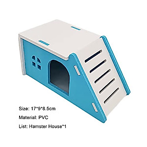 Floralby Small Pets House with Ladder Hamster Chinchilla House Villa Eco-Friendly Blue