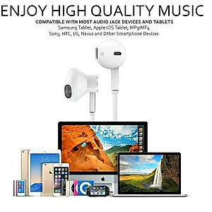 【2pack】 for iPhone Earphones with 3.5 mm Headphone Plug for Mic Call + Volume Control Earbuds in-Ear Headphone Headset Compatible with iPhone 6s / 6plus / 6 / 5s, Android, PC
