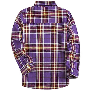 SANGTREE Mens Long Sleeves Flannel Plaid Button Down Shirt Tops Big & Tall, Purple， Medium