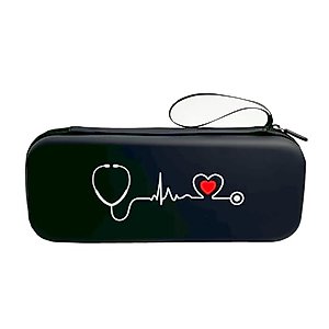 Stethoscope Carrying Case with Mesh Pocket for Littmann Classic III,Stethoscope Bag for Lightweight II S.E,Cardiology IV,Extra Room for Doctor & Nurse Accessorie Black