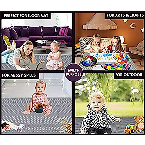 Splat Mat for Under High Chair - Splash Mat | Large 51" x 46" Size | Washable & Water Resistant | Avoid Messes | Multiple Uses | Easy to Wipe | Quick Drying - Comes w/ Carrying case for Floor & Table