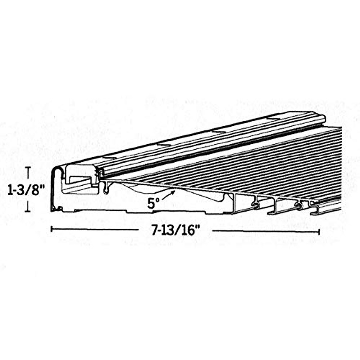 Exterior Inswing Threshold 7 13/16 inch with Composite Cap and Composite Bottom- Dark Bronze (36 inches Length -Uncut)