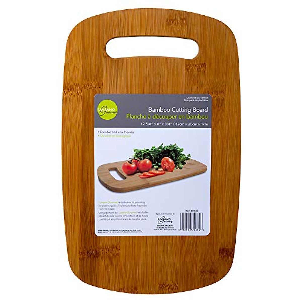 Luciano Housewares, Beige Classic Bamboo Cutting Board, 12.6 x 7.87 inches, 12.75 x 7.87