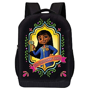 Disney Mira Black Backpack - Mira No Ordinary Girl - 17 Inch Air Mesh Padded Bag (Mira- No Ordinary Girl)