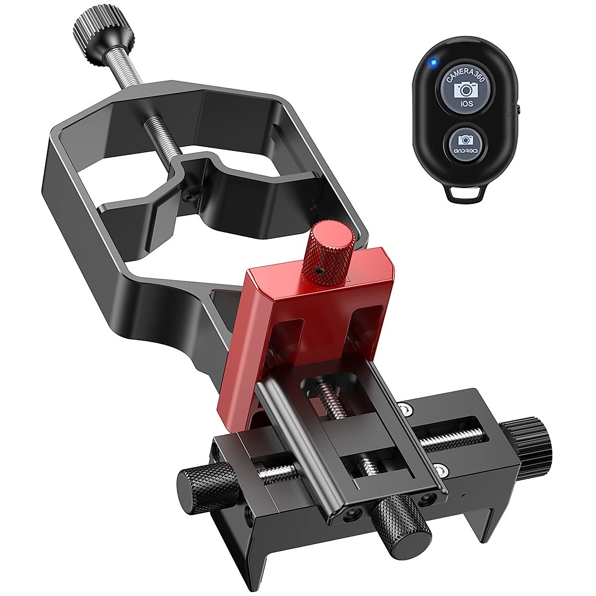 tridaptor - Universal Phone Scope Digiscoping Adapter|High-Precision XYZ Metal Telescope Mount 3-Axis Smartphone Holder for Spotting Scope Monocular Binos|Fits All Cell Phone Camera/Max 2.4" Eyepiece