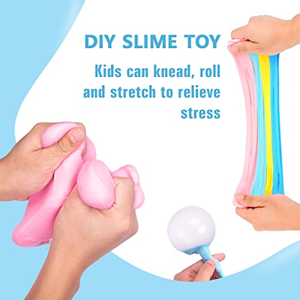 Slime Kit - 8 Pack Butter Slime Kit, DIY Fluffy Slime for Girls and Boys, Stress Relief Toy with Cute Slime Fun Charms, Birthday Gifts for Kids Girls Boys