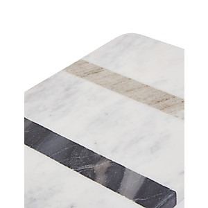 Lexi Home Marble Collection 15 in. Rectangle Charcuterie Board - Stripes