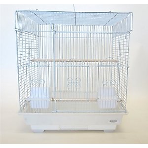 YML 3/8-Inch Bar Spacing SquareTop Small Bird Cage, 18-Inch by 14-Inch, White