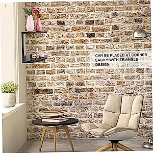 Cabilock 1pc Water Corner Onrganizer Item Display Racks Corner Shelf Wall Mounted Corner Shelves Wall Floating Shelf Round End Wall Mounted Display Shelf Rack Shelf Round Shelf Black Wooden