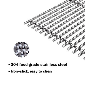 Votenli S47E (3-Pack) 18" Stainless Steel Cooking Grid Grates for Charbroil Performance 4 Burner 463376018P2, 463376117, 463377117, 463673617, 463377017, 463347017 and 5 Burner 463347519