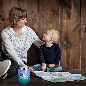 GINGPROUS New Mom Gifts, Promoted to Mommy Est 2023, Mothers Day Gifts for New Mom to be First Time Mom New Mother Mommy Pregnancy Baby Shower, 12oz Insulated Stainless Steel Wine Tumbler, Rose Gold