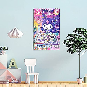 ERERT Cute Posters Kuromi Anime Poster Canvas Art Poster and Wall Art Picture Print Modern Family Bedroom Decor Posters 12x18inch(30x45cm)