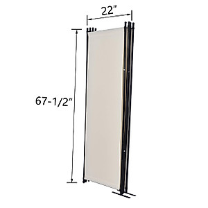 4 Panel Room Divider Privacy Screens Home Office Accents Folding Steel Frame White (White)