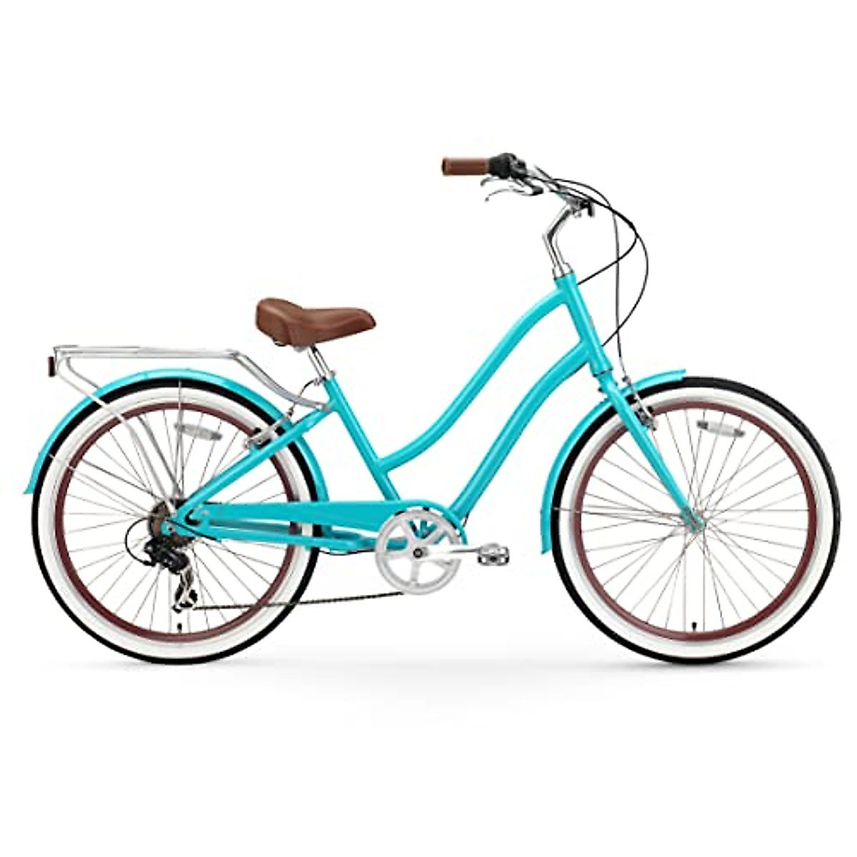 sixthreezero EVRYjourney Women's Beach Cruiser Bike, Step-Through Touring Hybrid Bicycle