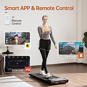 HOTSYSTEM Under Desk Treadmill, Walking Pad for Home/Office, Portable Walking Treadmill, Walking Jogging Machine with APP and LED Display
