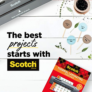 Scotch Thermal Laminating Pouches, 5 Mil Thick for Extra Protection, Professional Quality, 2.4 x 4.2-Inches, ID Badge without Clip, 100-Pouches (TP5852-100)