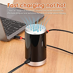 USB C Charging Station with 6 Ports, 65W PD & QC Multiport USB Charging Hub Family (Black)