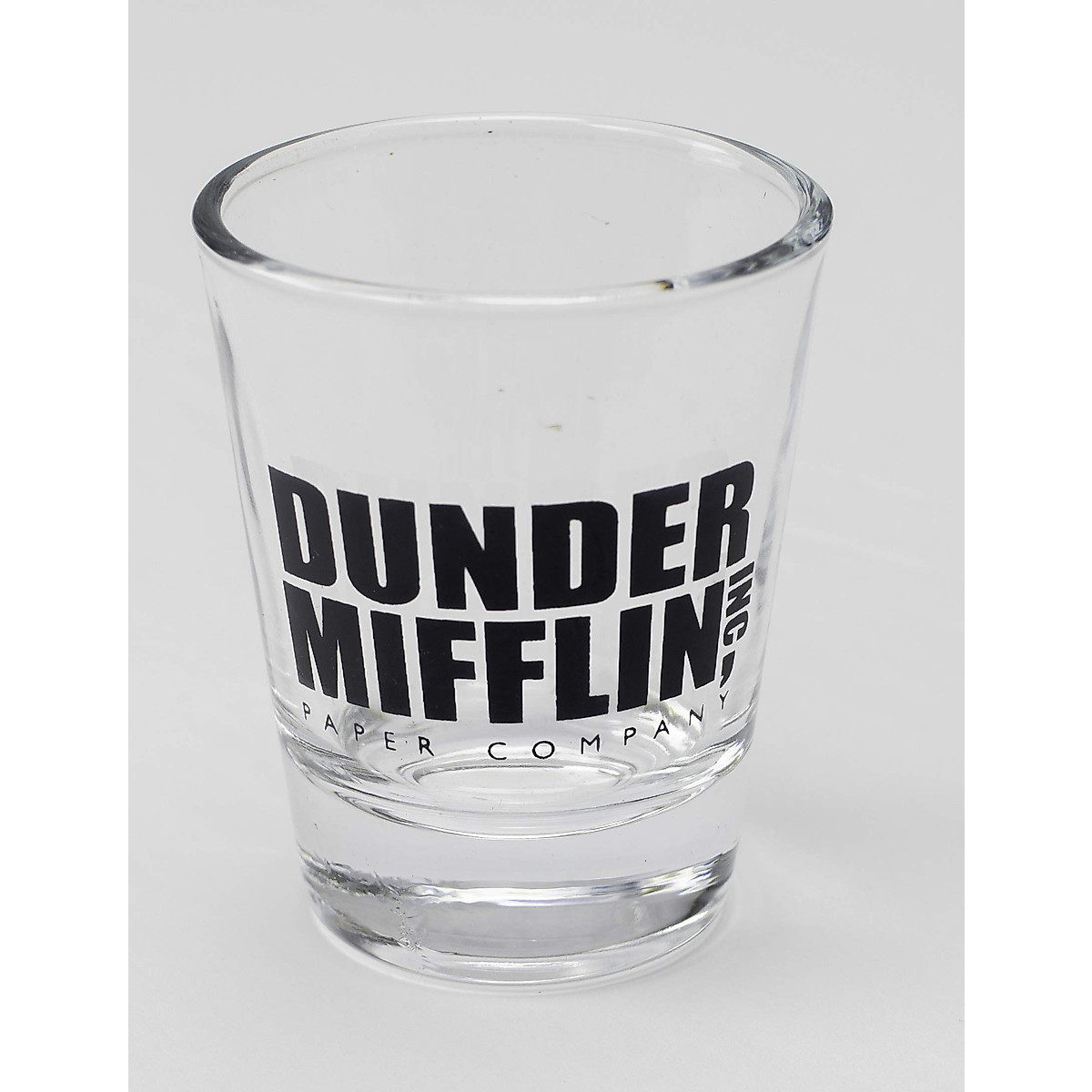 The Office 4 Piece Shot Glass Set (Dunder Mifflin, Prison Mike, Schrute Farms, and Bears, Beets, Battlestar Galactica))
