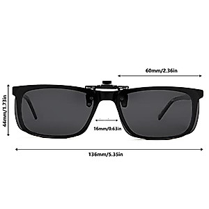 FONHCOO Polarized Clip on Sunglasses for Women & Men - Clips On Your Prescription or Reading Glasses Lightweight Rimless Frameless Suitable for Driving