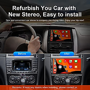 Double Din Car Stereo with CarPlay Android Auto 7 Inch HD Touchscreen Bluetooth Double Din Car Radio with Backup Camera, AM/FM Car Radio Receiver, USB/SD Port, A/V Input, Mirror Link