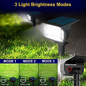 Solar Spot Lights Outdoor, 6 Pack IP65 Solar Lights Outdoor Waterproof 72 LEDs Solar Landscape Spotlights,Auto On/Off 3 Lighting Modes Outdoor Solar Garden Lights for Yard, Patio, Pathway -Cool White