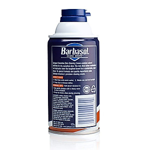 Barbasol Sensitive Skin Thick and Rich Shaving Cream, 10 Ounce