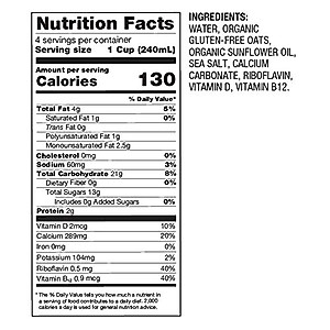 Oatsome Organic Oat Milk, 1-Liter Cartons, 6 Count, Regular, 202.86 Fl Oz