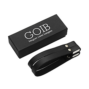 Towel Clip Leather with Magnets 2-Pack Black | Simple and Covenient Kitchen or Bathroom Accessory for Design Lover | for Small Towels