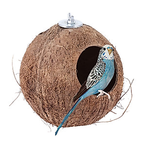 BUGUUYO Coconut Shell Nest for Birds Bird Toys Coconut House Nest for Parrots Bird Nest for Small Pets Bird House