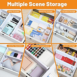 Dntorx 5 Pack Drawer Dividers ABS 3.5" High, 11.7''-17.9'' Adjustable Drawer Dividers Organizers for Clothes Organizers Expandable Separators Dresser Organizer for Clothes Kitchen Utensils Dresser