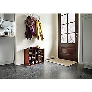 ClosetMaid 15 Cube Stackable Storage Organizer for Shoes, Bags, Crafts, Hobbies with Wood Shelves, for Closet, Entryway or Mudroom, Dark Cherry