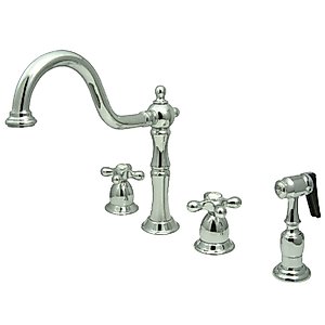 Kingston Brass KB1791AXBS Heritage 8-Inch Centerset Kitchen Faucet, Polished Chrome