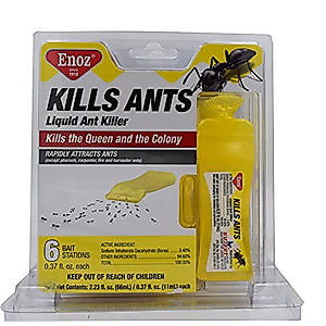 Enoz Kills Ants Liquid Ant Killer, Attracts and Kills The Queen Ant and The Colony Ants (Pack of 6, 36 Baits Total)