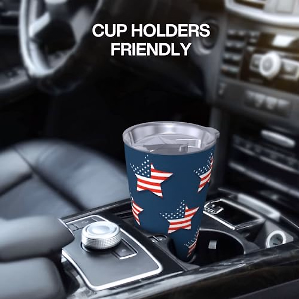 HQFFPOO 20 oz Tumbler with Lid and Straws Coffee Travel Mug Stainless Steel Cups Insulated Coffee Mug Leak Proof for Women, Sports, Outdoor, Gym, Men - 4th July