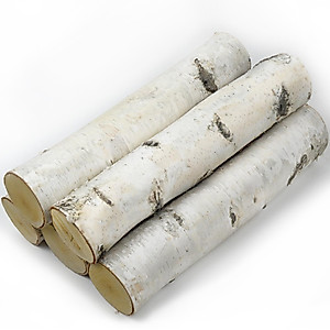 Wilson Large Birch Fireplace Logs, Decorative, Natural Bark Home Décor - 15.5-17.5 in Length 3-5 in Dia. (Set of 5)