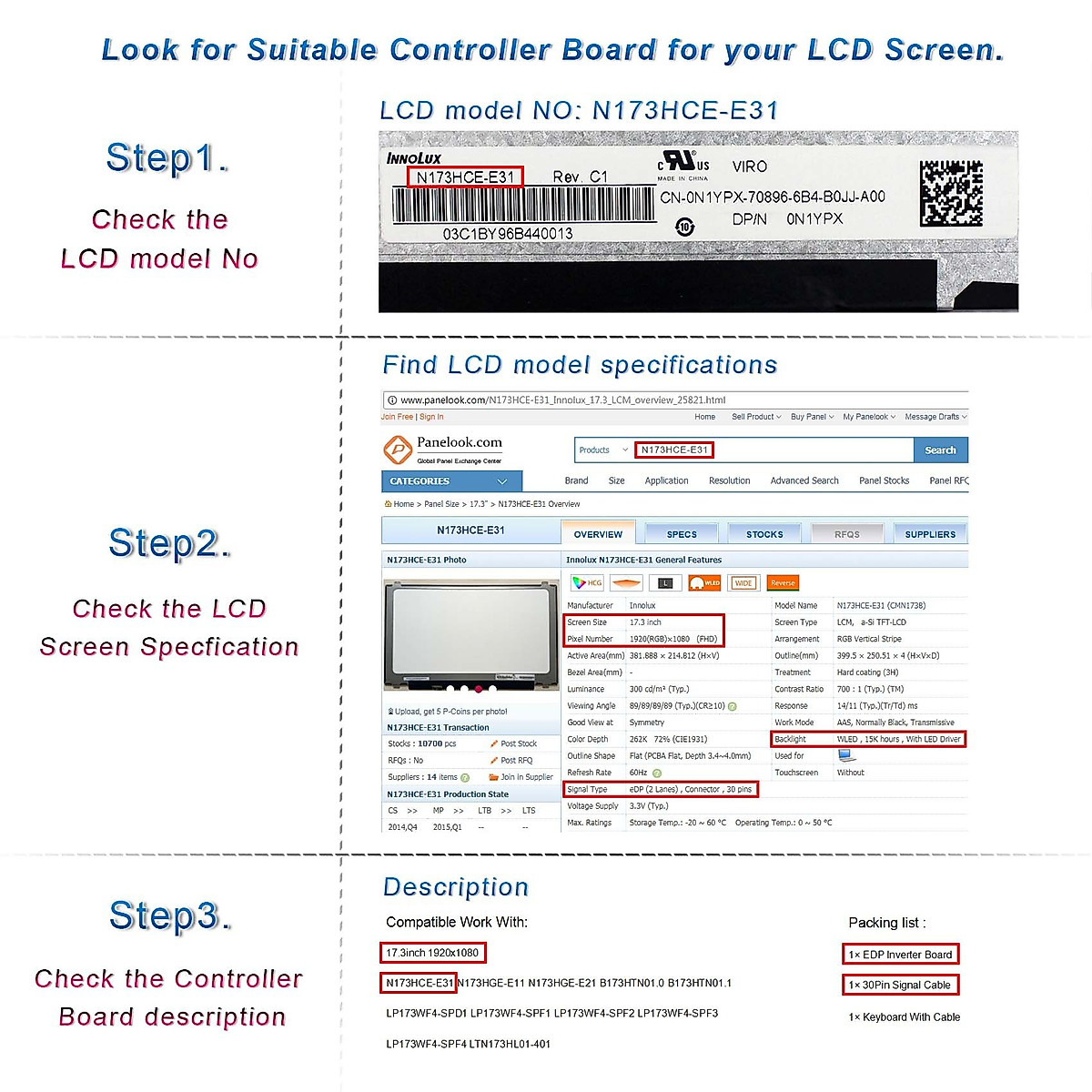 VSDISPLAY HD-MI VGA Board for 1366x768 11.6inch 13.3in 14" 15.6" LP156WHU B156XTN04 NT156WHM N156BGE 30Pin EDP LCD Screen