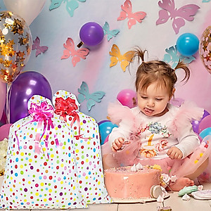 Diueoly 2 Pcs Extra Large Gift Bags 36'' x 48'' Oversized Plastic Storage Bags with Pull Flowers Jumbo Wrapping Bags for Presents Birthday Party Bridal Showers Baby Showers