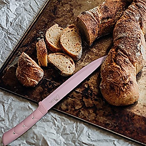 Kitchen Knife Set, OasisUSA Stainless Steel Sharp Knife Sets With ABS Stand, non-fading Pink Color Flower patterned Stainless Steel Blade with Triple-Riveted Handles. Gift for Women and Girls