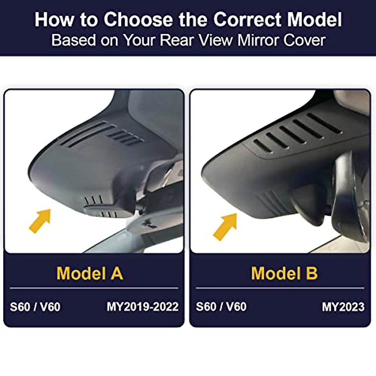 Fitcamx 4K Dash Cam Suitable for Volvo 2023 S60 V60 B5 B6 T5 T8, Integrated OEM Look, 2160P High Definition Video, Built-in WiFi, Loop Recording, G-Sensor, WDR Night Vision, Plug&Play, 64GB Card