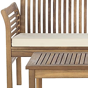 SAFAVIEH Outdoor Collection Carson Natural/ Beige Cushions 4-Piece Conversation Patio Set