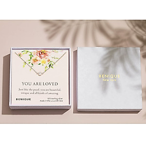 Single Pearl Necklace Choker, Simple Dainty Jewelry, White Handpicked Freshwater Pearl Pendant, 14K Gold Filled Chain, Made in USA, 13"-16" Adjustable (Pearl Choker/S925)