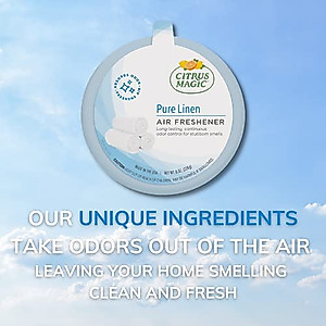 Citrus Magic Odor Absorbing Solid Air Freshener, Pure Linen, 8-Ounce, Pack of 6, 1 Pound (Pack of 3), 6 Count
