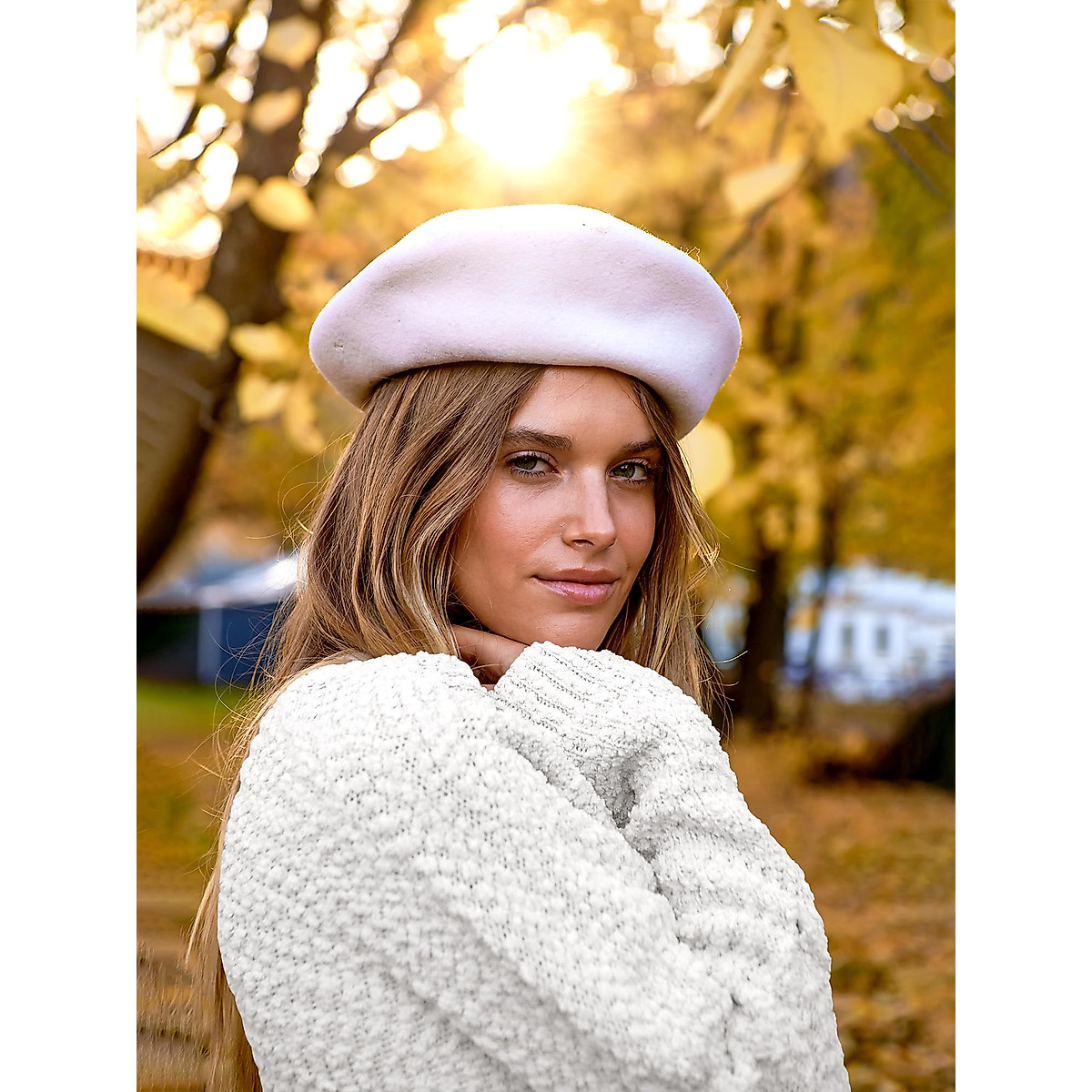 ANRABESS Women Open Front Fuzzy Batwing Sleeve Lightweight Oversized Loose Cozy Knit Cardigan Sweaters 2024 Fall Outfits White X-Large